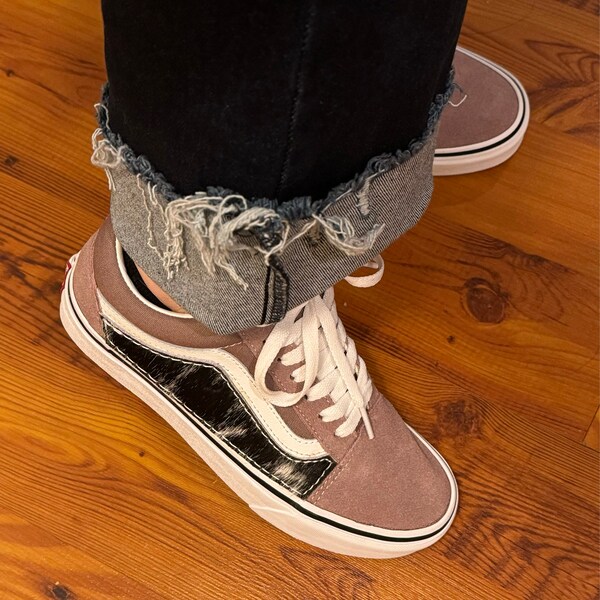 Cowhide Panel Vans Western Shoes Punchy Apparel Custom Sneakers Ranch ...