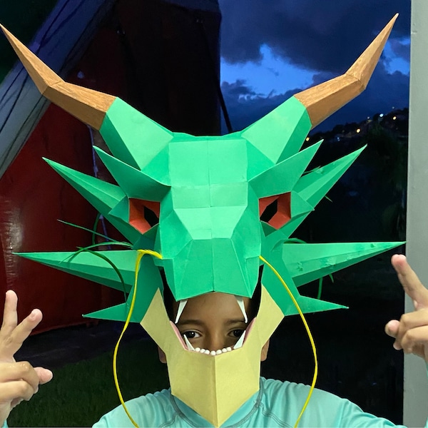 3D Dragon Mask Papercraft Helmet - Etsy