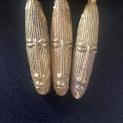 African Metal Mask, Ashanti Brass - Etsy