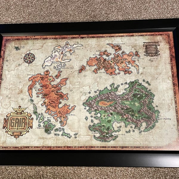 Map of Gaia From Final Fantasy VII - World Map - Final Fantasy 7 ...