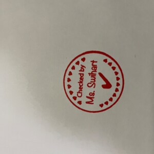 Teacher Checked by Personalized Stamp Custom Teacher Hearts Love Stamp ...