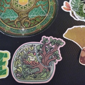 Tree Frog Terrarium Vinyl Sticker, Plant Sticker, Weatherproof Sticker ...