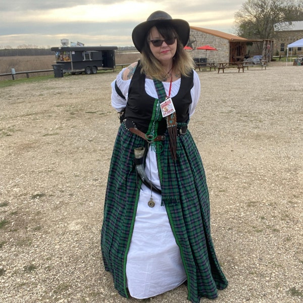 Renaissance Costume Medieval Gown SCA Garb Purple Front Lacing Irish ...