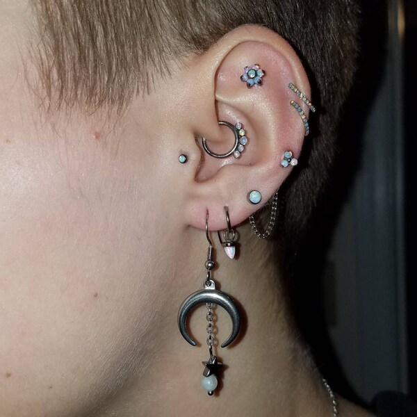 Black Tourmaline Ear Threads - Etsy