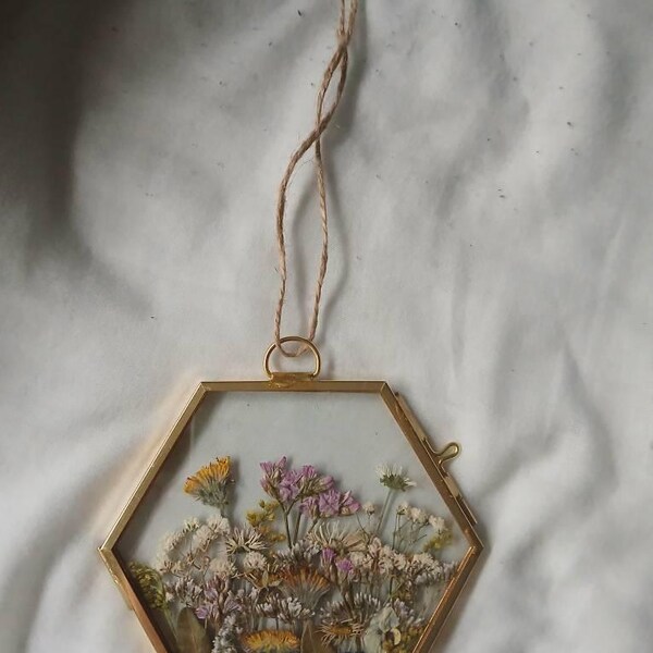 MINI Hanging Metal Frame With a Pressed Forget-me-not Sprig - Etsy
