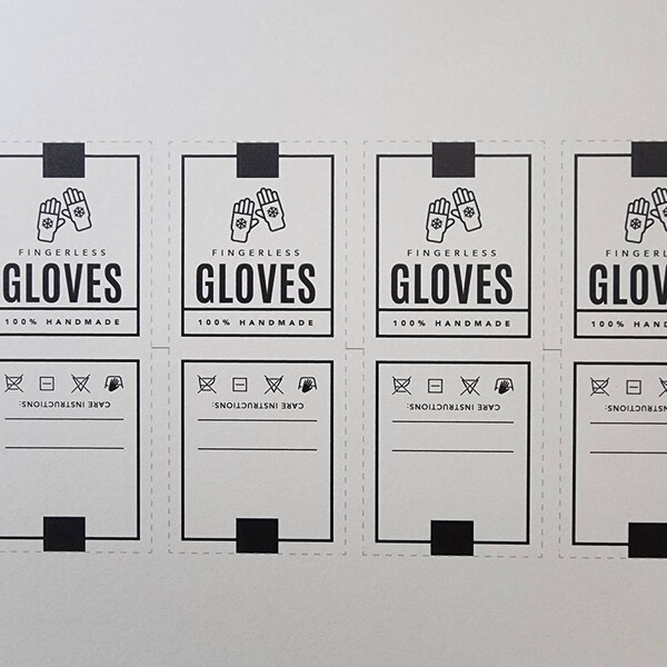 PRINTABLE Fingerless Glove Tag Pack. 2pc + Bonus Hand Template ...