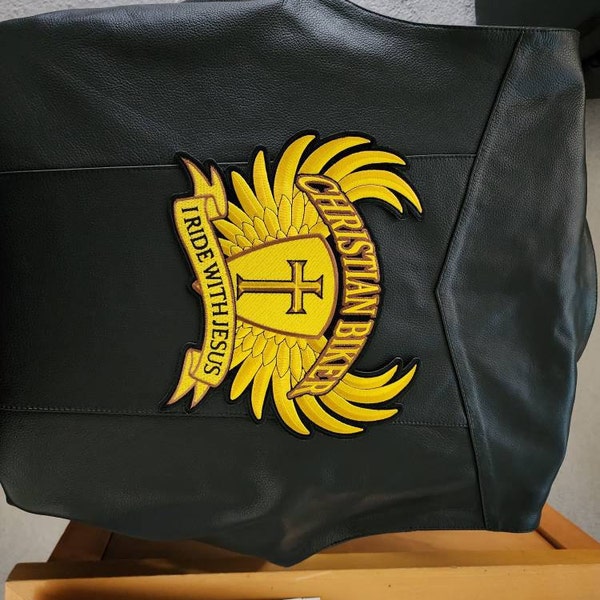 Vintage Cross Patch Winged Black and White Cross Patch, Sew on or Iron ...