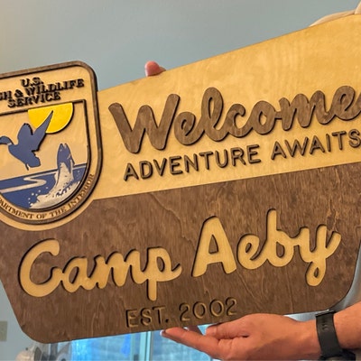 Park Style Welcome Sign Parks System Inspired Family Name Sign, Custom ...