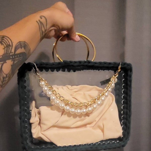 Black Felt Base, Bag Basket,hole 9mm, Felt Crochet Base for Bag, or ...