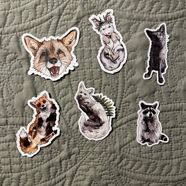 Button Eyed Fig the Fox Weather Proof Sticker - Etsy