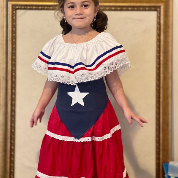 Puerto Rico Traditional Bomba Dress for Ladies - Etsy