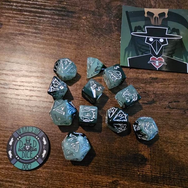 Plague Doctor Exclusive 11 Dice Set | Themed Bird Mask DND DICE With ...