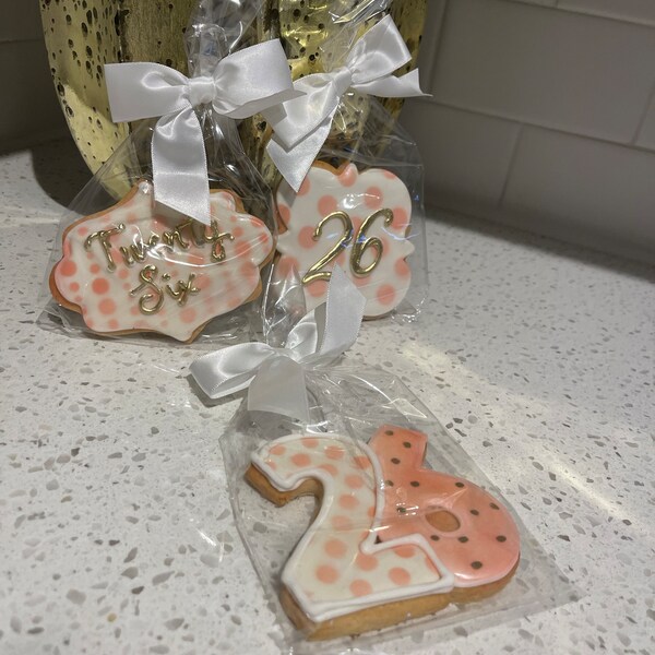 Custom Number Assortment Cookies Set of 6 Crunchy Shortbread Cookies ...