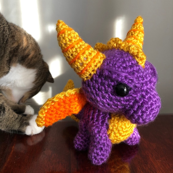 Handmade Crochet Amigurumi Spyro the Dragon Fan Art Plushy Power up ...