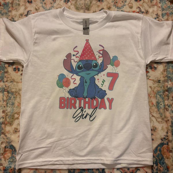 Stitch 7th Birthday PNG, Birthday Girl Stitch Digital Image, Lilo and ...