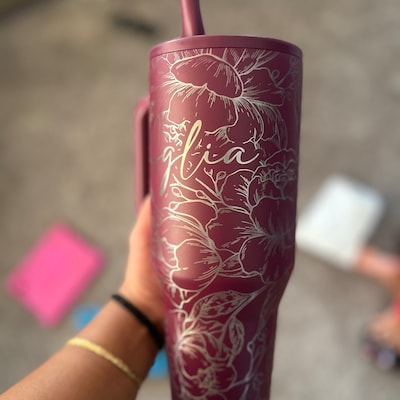 Daisy Engraved Owala Freesip Bottle, 32oz Owala Freesip, Daisy Full ...