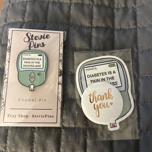 Diabetes Enamel Pin, Glucose Meter, Pancreas, Diabetes Gift, Diabetes ...