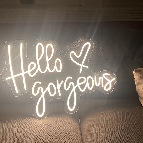 Hello Gorgeous Neon Sign,custom Heart Sign Salon Decorations,led Light ...