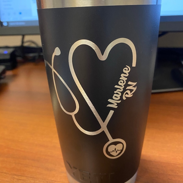 Nurse YETI, Personalized 20 Oz YETI, Custom Stainless Steel Yeti ...