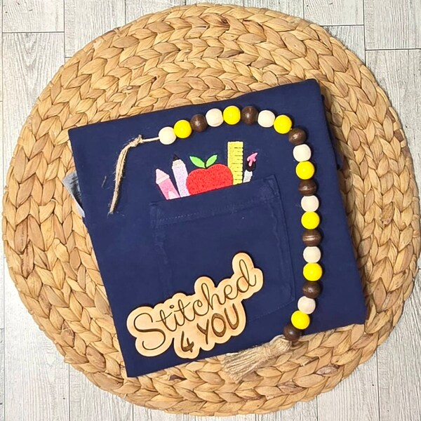 School Supplies Pocket Topper - Machine Embroidery Design, Pocket ...