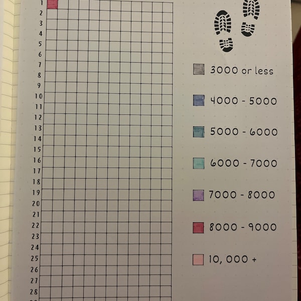 Step Tracker Yearly - PRINTABLE Journal Page - Planner Page - Fitness ...