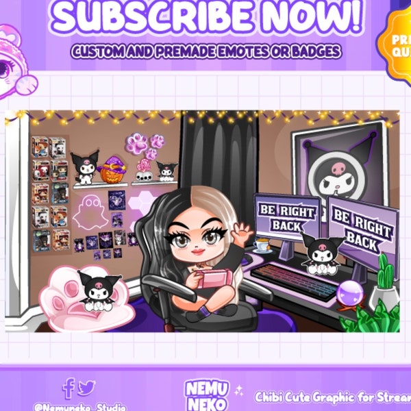 Custom Animated Chibi Cute Stream Screen for Your Twitch/youtube or ...