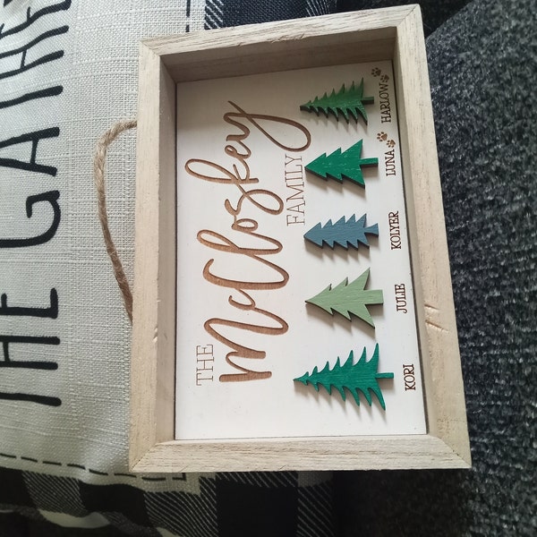 Family Tree Sign, Family Name Sign, Fall Family Sign, Personalized Gift ...