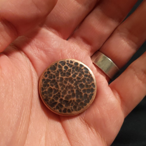 Hammered Copper Worry Stone Coin - Etsy