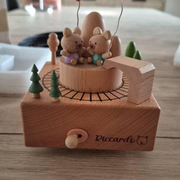 Personalized Music Box, Wooden Music Box, Engraved Name Music Box, Baby ...