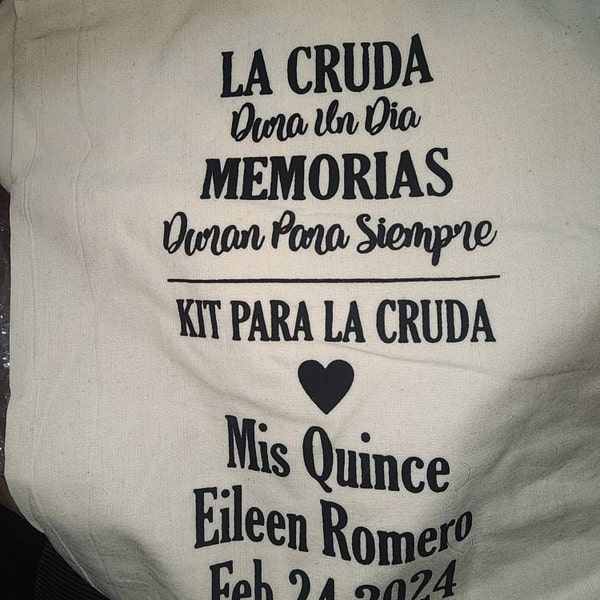 Personalised La Cruda Hangover Kit Bags - Cruda Kit - Bachelorette ...
