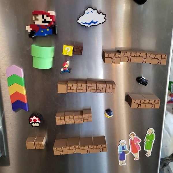 Super Mario Brothers Refrigerator Magnets FUN! - Etsy