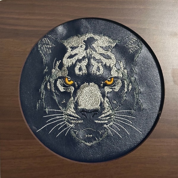 Sleek Black Panther Embroidery Design - Realistic Wild Feline for Dark ...