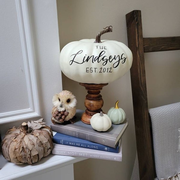 Personalized Pumpkin, Fall Decor, Thanksgiving Decor, Personalized ...