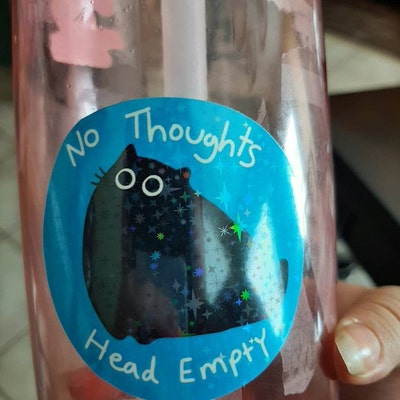 No Thoughts Head Empty / Cat Sticker / Vinyl Sticker / - Etsy