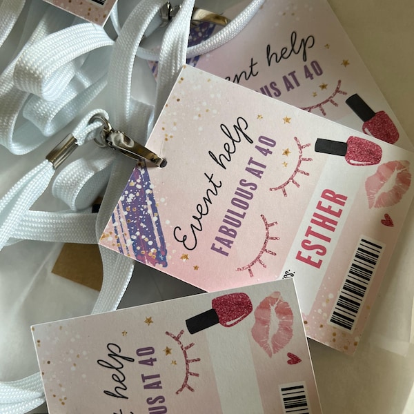Pamper Party Lanyards, Make-up Party Name Tags, Sleepover Lanyards ...