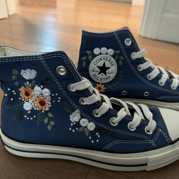 Embroidered Converse/sunflower Converse/wedding Sunflowers Converse ...