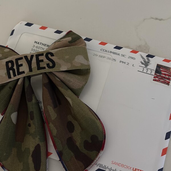 Custom Military Hair Bow – Personalized Name Tape Sailor Style – 5 ...