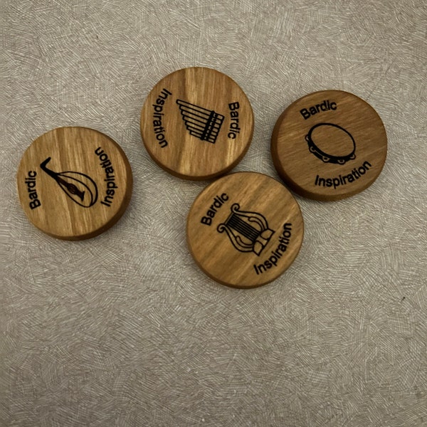 Dnd 5e Bardic Inspiration Hardwood Tokens, Made From Select American ...