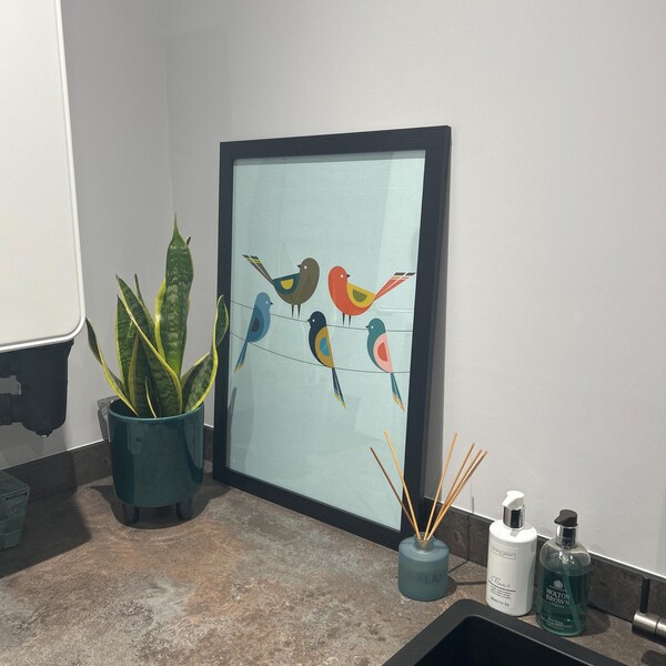 Mid Century Modern Bird Print, Bird Wall Art, Mid Century Wall Art, Mid ...