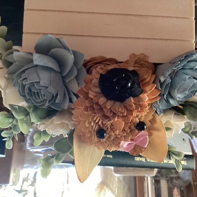 Two Dog Bouquet With 2 Dozen Flowers in Shallow Box Crate - Etsy