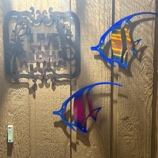 Angel Fish Metal Wall Art: Nautical Tropical Decor - Etsy