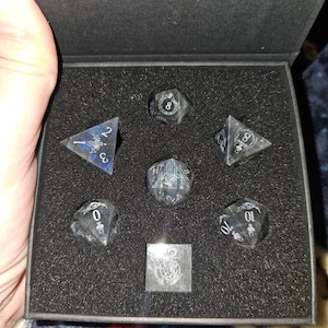 Full Opal Set Dungeons and Dragon Raised Dice, RPG Game Electroplated ...