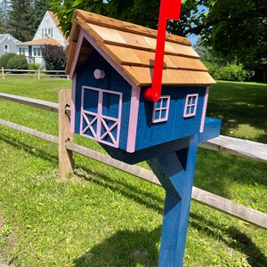 Dutch Barn Large Mailbox Amish Handmade Navy Blue Choose Your | Etsy