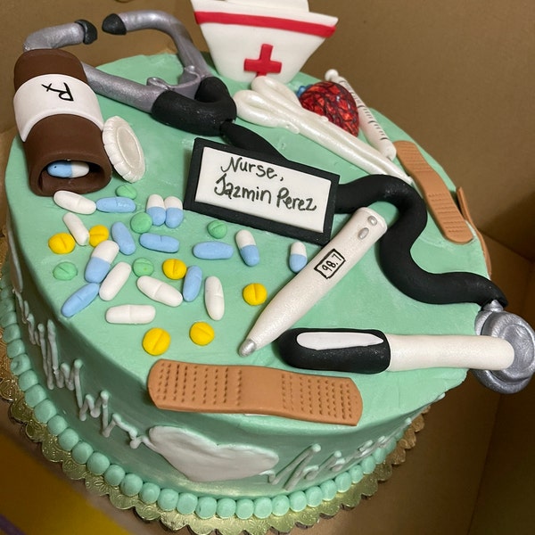 Fondant Medical Cake Topper: Stethoscope Cake Decoration, Doctor ...