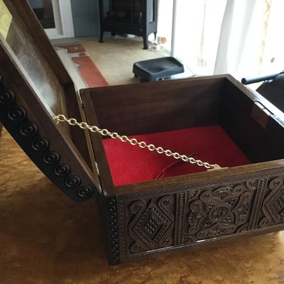 Large Jewelry Case, Wood Jewelry Box, сarved Wood Coffer, Jewelry Box ...