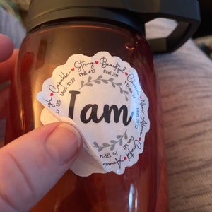 I Am Sticker, Affirmation Stickers, Clear Laptop Sticker, Water Bottle ...