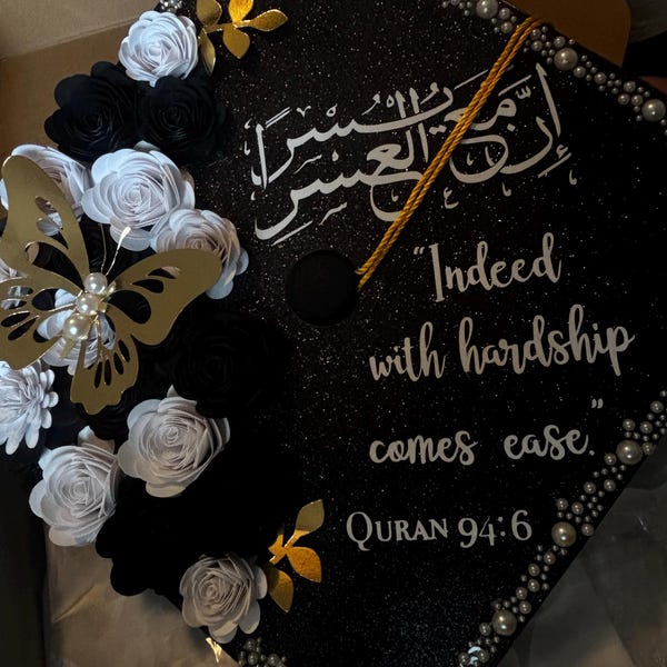 Custom Graduation Cap Topper | Arabic Graduation Cap | Pearl Border Cap ...
