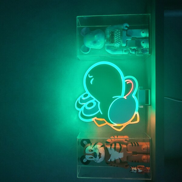 Yoshi Sign , Neon Like , Yoshi Light Art , Wall Decor, Yoshi Colored ...