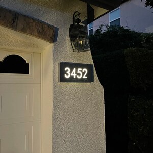 Lighted Address Sign, Address Plaque, Large Modern Personalized Marker ...