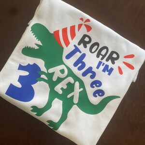 Roar I'm Three Rex Svg, Three Rex Birthday Svg, 3rd Birthday Kids Svg ...